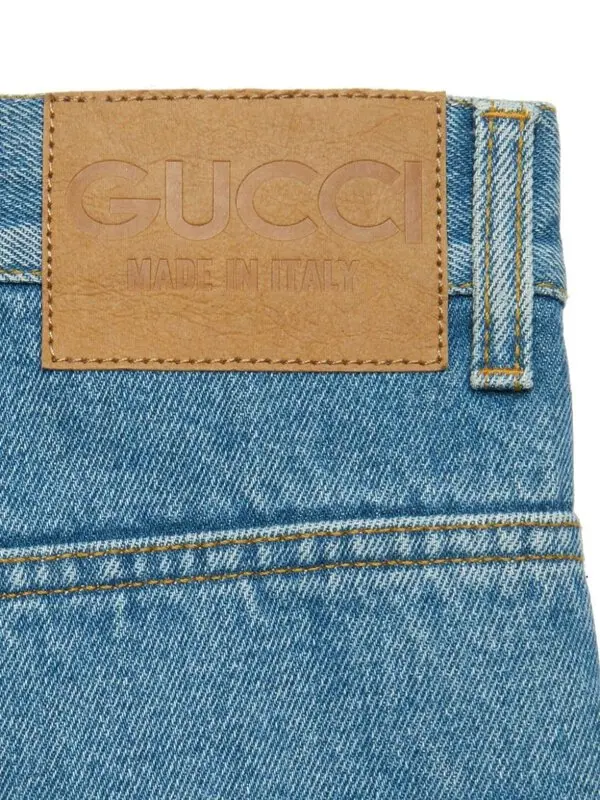 Gucci Logo Patch Wide-leg Jeans