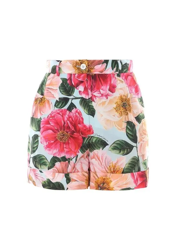 Dolce & Gabbana High-waisted Floral Print Shorts