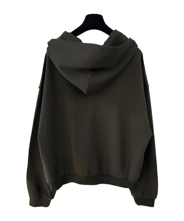 We11Done Zip Up Hooded Long Sleeve Hoodie - Black