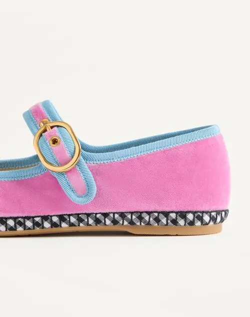 Valentino Garavani Le Chat De La Maison" Embroidered Velvet Ballerina Flats - Pink