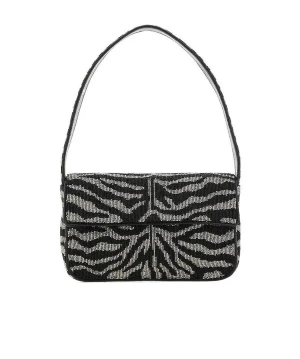 Staud Tommy Foldover Top Shoulder Bag - Black