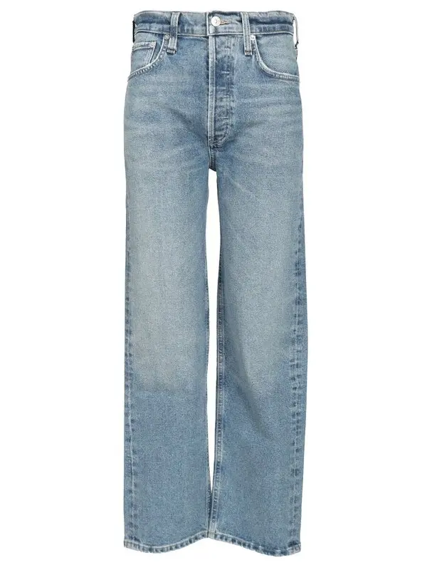 Citizens Of Humanity Logo Patch Straight Leg Jeans - Blue