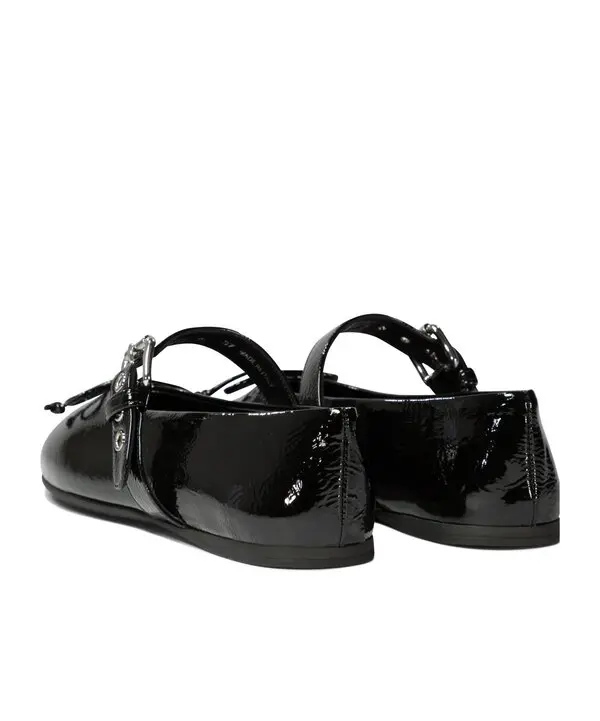Miu Miu Polished Buckle Fastened Ballerinas - Black