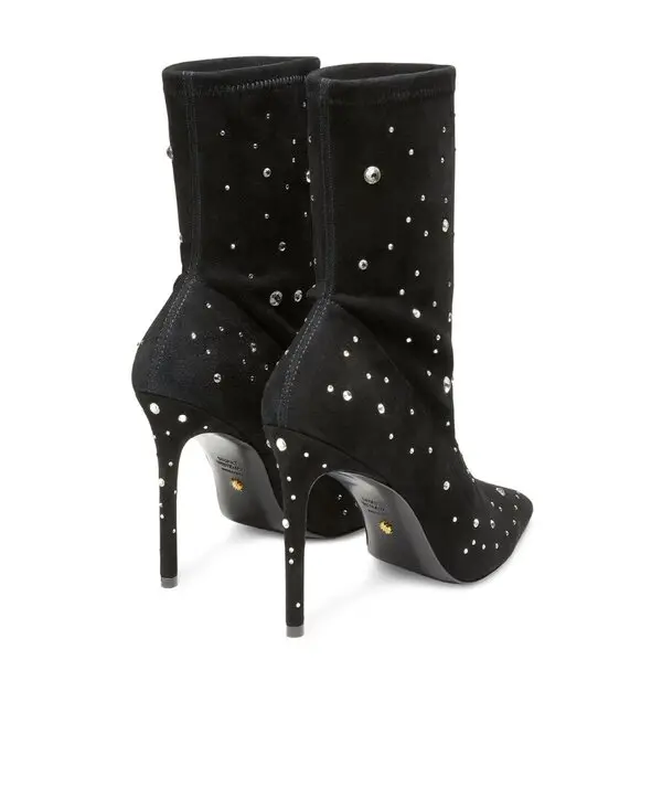 STUART WEITZMAN Cosmic Embellished Pointed-toe Boots - Black