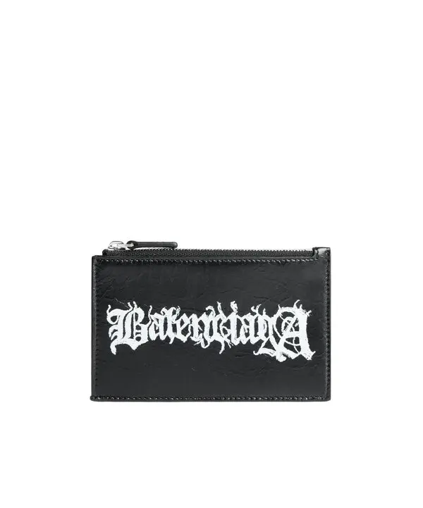 Balenciaga Cash Large Long Coin And Card Holder Diy Metal In /white - Black