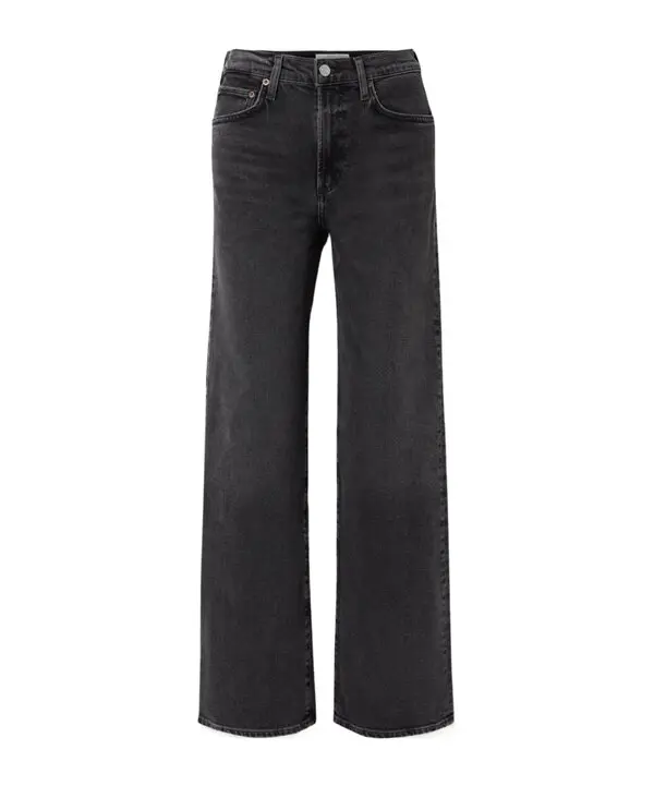 AGOLDE Harper Mid-rise Wide-leg Jeans - Black
