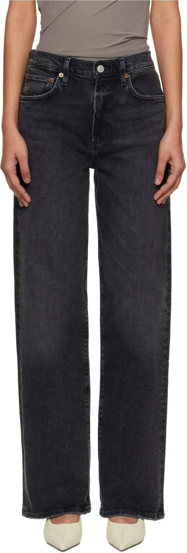 AGOLDE Harper Mid-rise Wide-leg Jeans