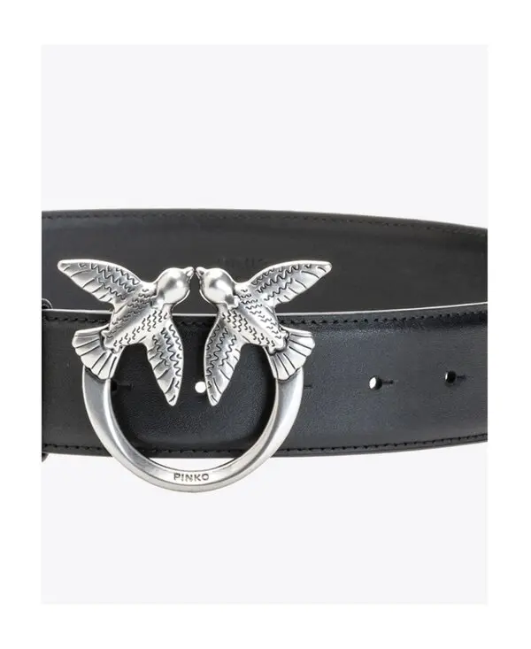 Pinko Love Birds Buckle Belt - Black