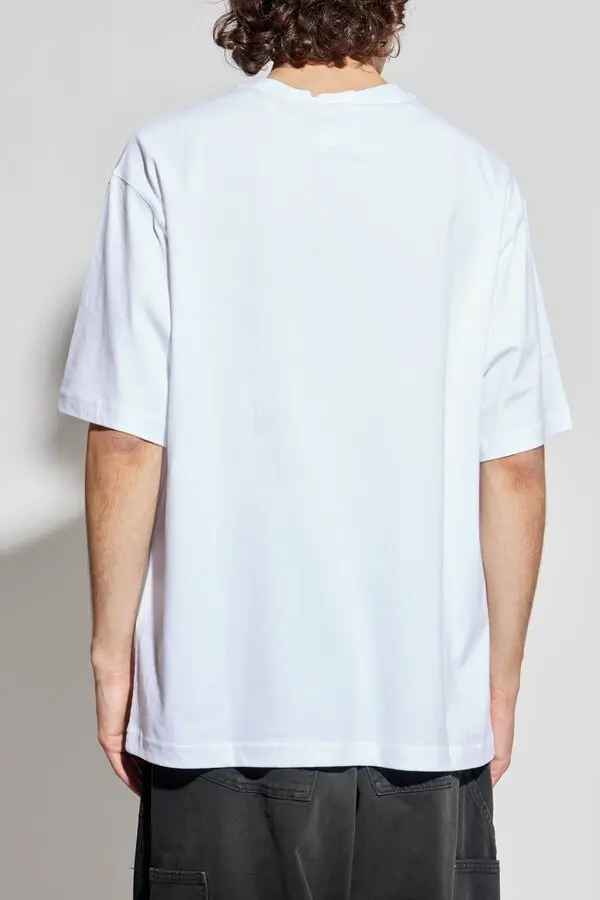 Versace Logo Printed Crewneck T-shirt - Blue