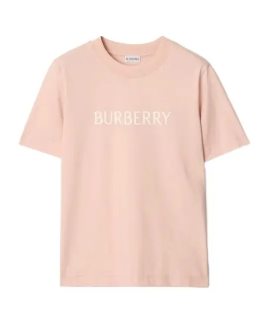 Burberry Logo Printed Crewneck T-shirt - Pink