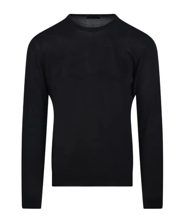 ROBERTO COLLINA Long Sleeve Round Neck Sweater - Nero