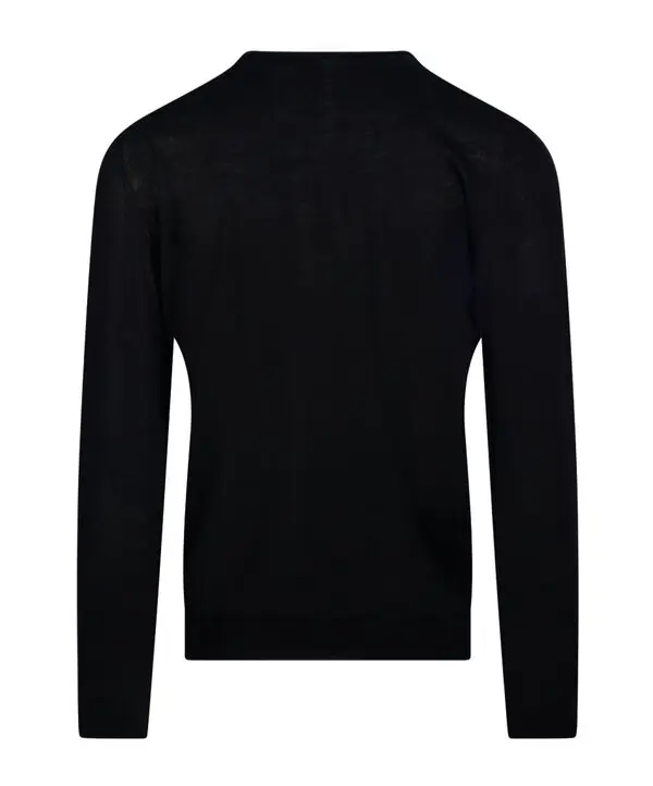 ROBERTO COLLINA Long Sleeve Round Neck Sweater - Nero