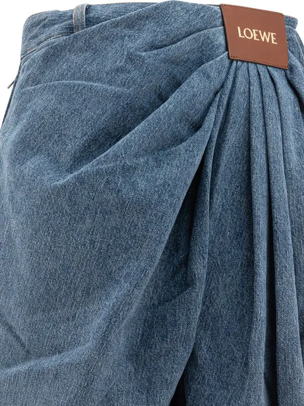 Loewe Draped Jeans In Denim