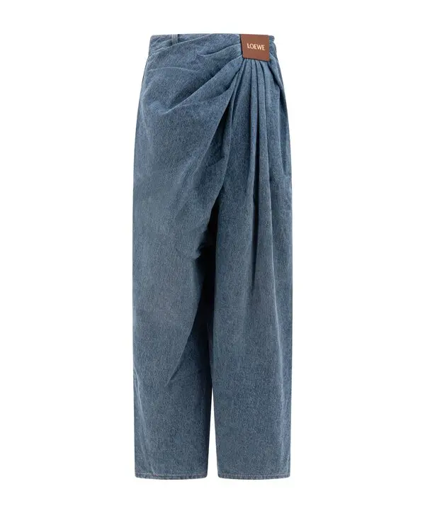Loewe Draped Jeans In Denim - Blue