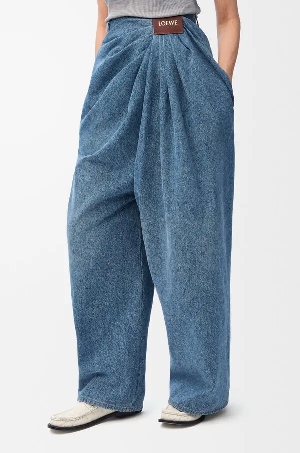 Loewe Draped Jeans In Denim