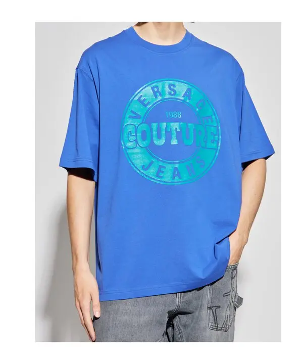 Versace Logo Printed Crewneck T-shirt