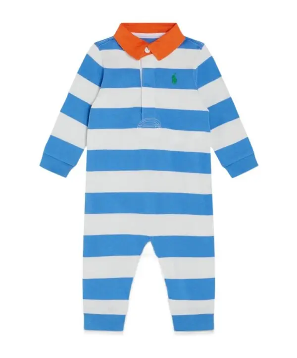 Ralph Lauren Polo Pony Embroidered Striped Babygrow
