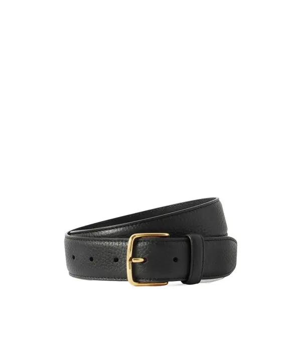 THE ROW Leather Belt With Metal Buckle - Black