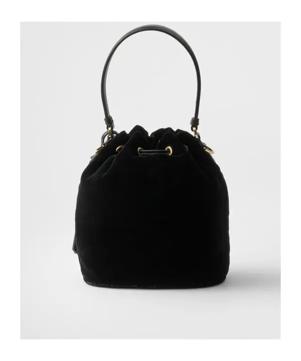 Prada Logo Plaque Drawstring Mini Top Handle Bag