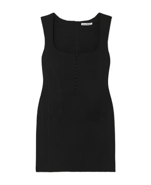Acne Studios Logo Square Collar Sleeveless Dress