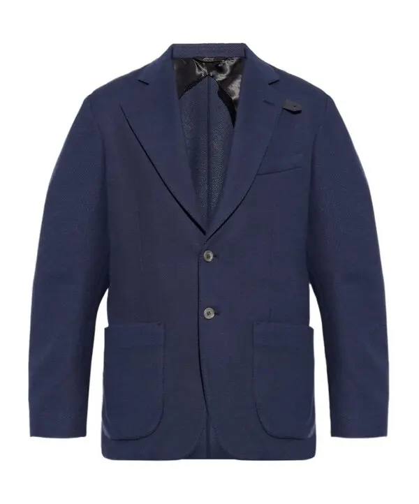 Brioni Patch-pocket Jersey Blazer - Black