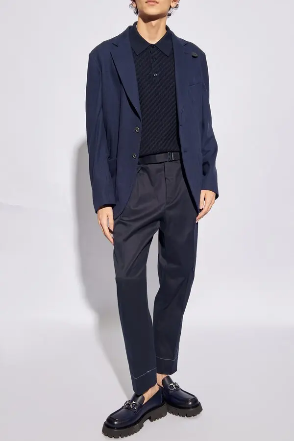 Brioni Patch-pocket Jersey Blazer - Black
