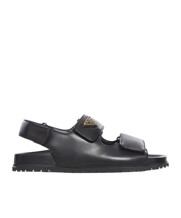 Prada Triangle Logo Sandals
