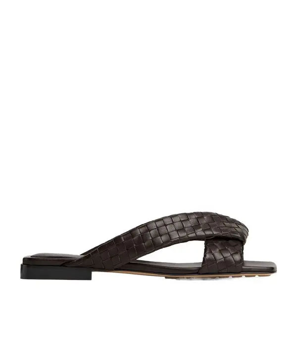 Bottega Veneta Riva Flat Mule - Dark Chocolate