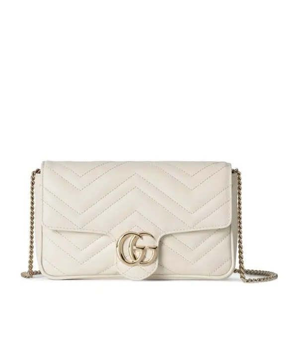 Gucci Gg Marmont Mini Shoulder Bag - White