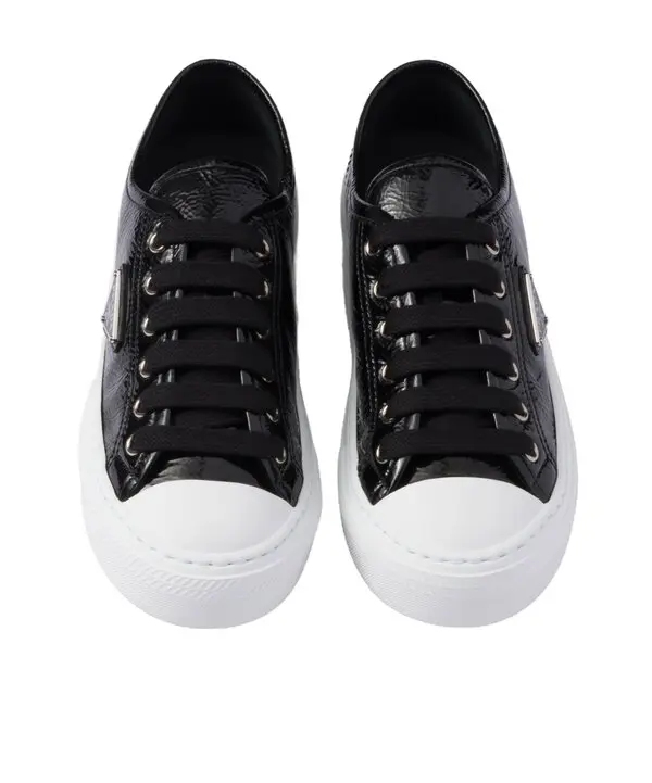 Prada Patent Leather Lace-up Sneakers