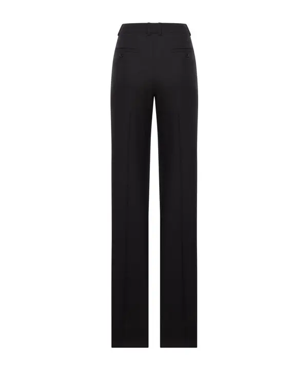 Saint Laurent Pleat Detailed Straight Leg Pants - Black