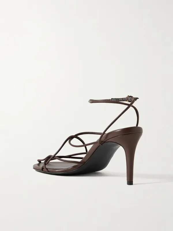 Khaite 75mm Loulou Strappy Leather Sandals - Brown
