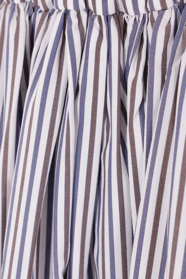 Prada Striped Elasticated Waist Skirt - White/blue