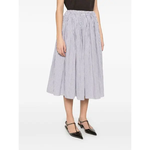 Prada Striped Elasticated Waist Skirt - White/blue