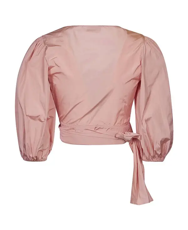 Red Valentino V-neck Wrap Blouse With Bow Detail - Pink