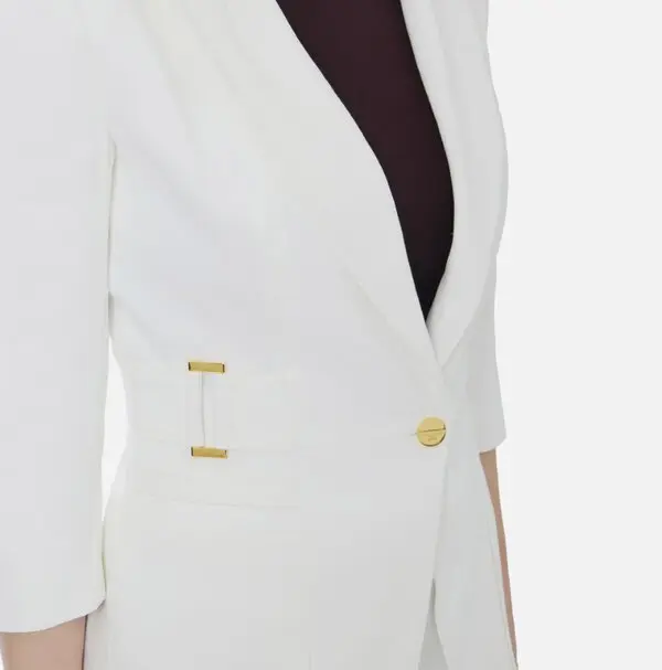 Elisabetta Franchi Structured Single-breasted Blazer With Peak Lapel And Metal Trims