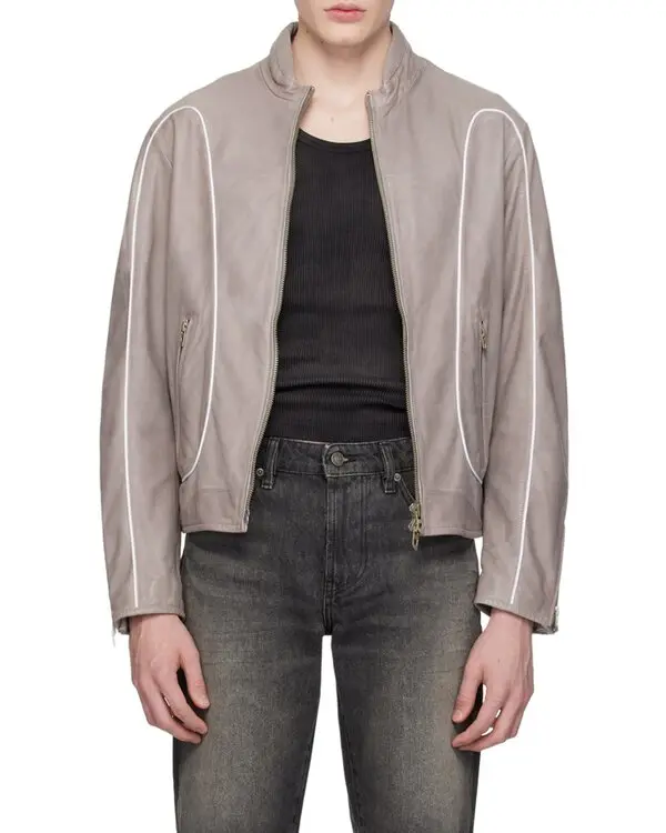 DIESEL® Leather Biker Jacket - Gray