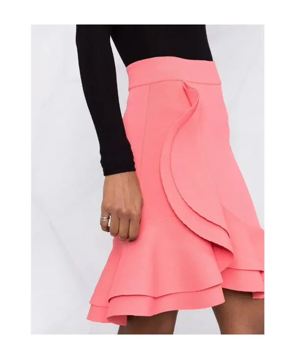 Alexander McQueen Ruffled Asymmetric Mini Skirt