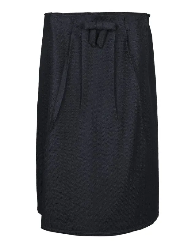 Prada Bow-detailed Midi Skirt - Blue