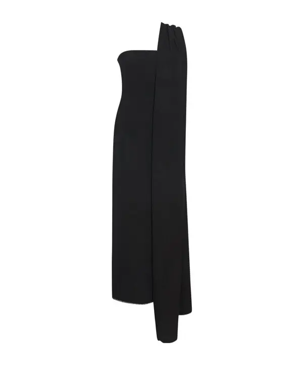 THE ROW Asymmetric Draped Wool Crepe Gown