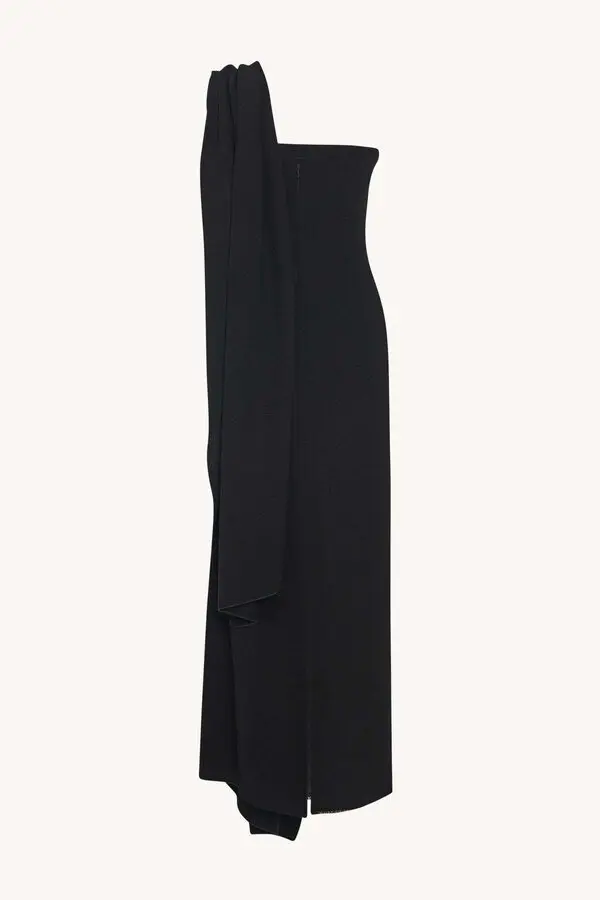 THE ROW Asymmetric Draped Wool Crepe Gown
