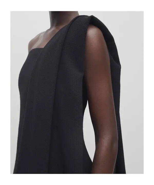THE ROW Asymmetric Draped Wool Crepe Gown