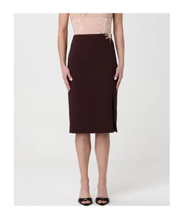 Elisabetta Franchi Double Layer Stretch Crêpe Skirt