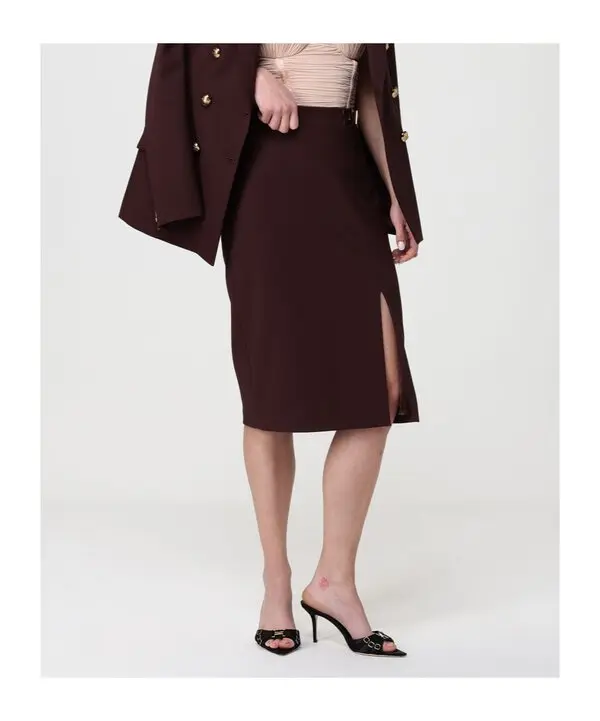 Elisabetta Franchi Double Layer Stretch Crêpe Skirt