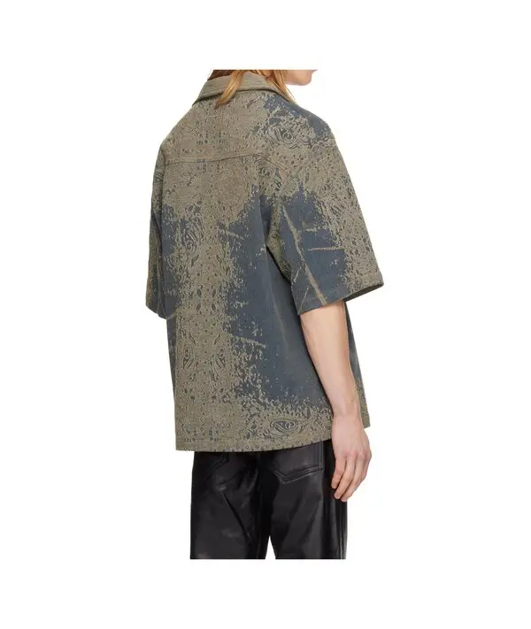 Amiri Paisley Denim Short Sleeve Shirt
