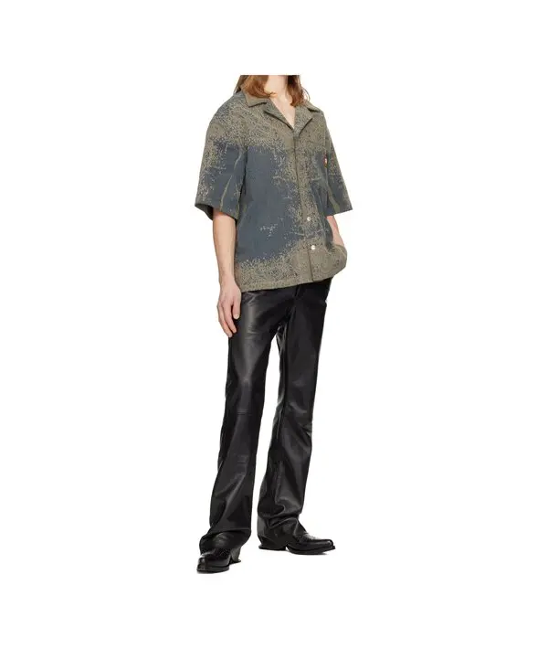 Amiri Paisley Denim Short Sleeve Shirt