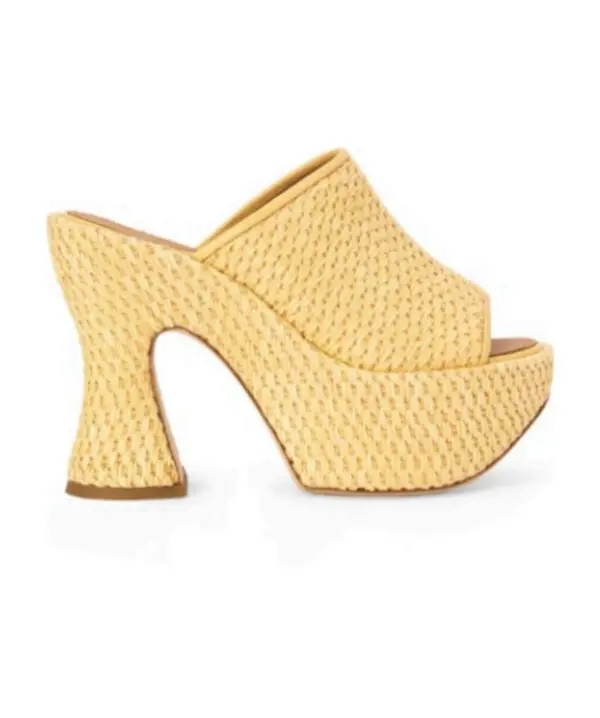 Loewe Platform Mule In Raffia And Viscose