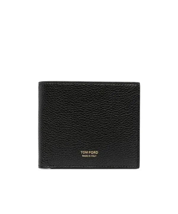TOM FORD Logo Bifold Leather Wallet - Black