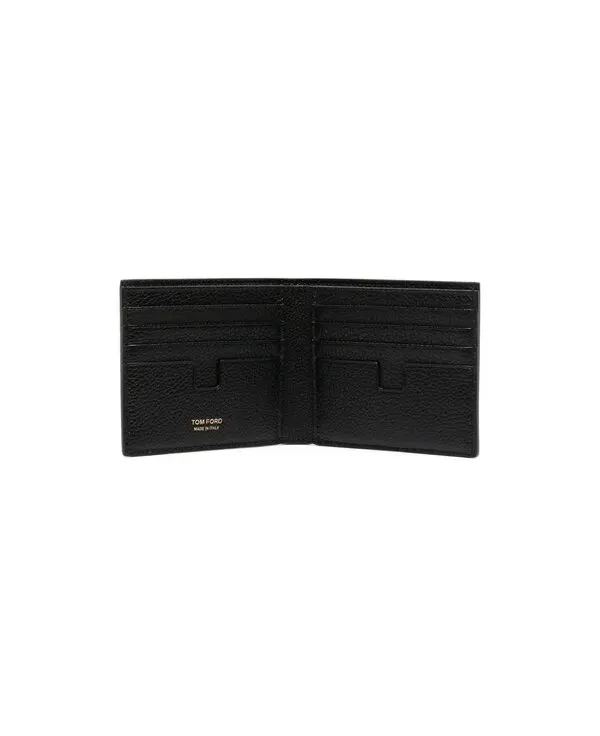 TOM FORD Logo Bifold Leather Wallet - Black