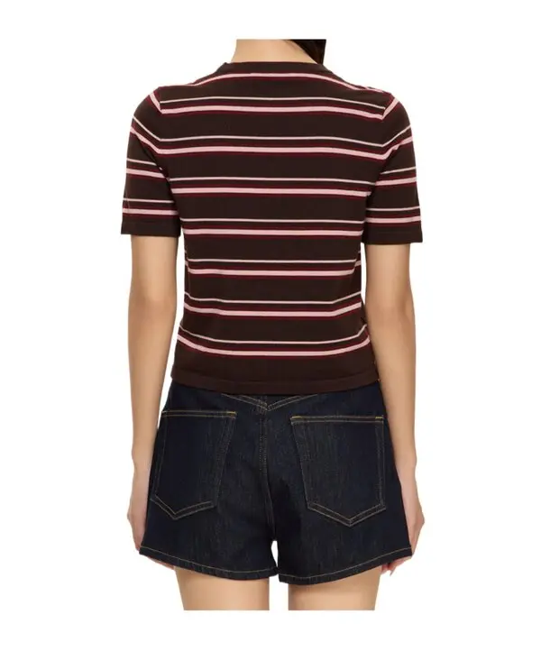 LIUREGALI Striped Round Neck T-shirt